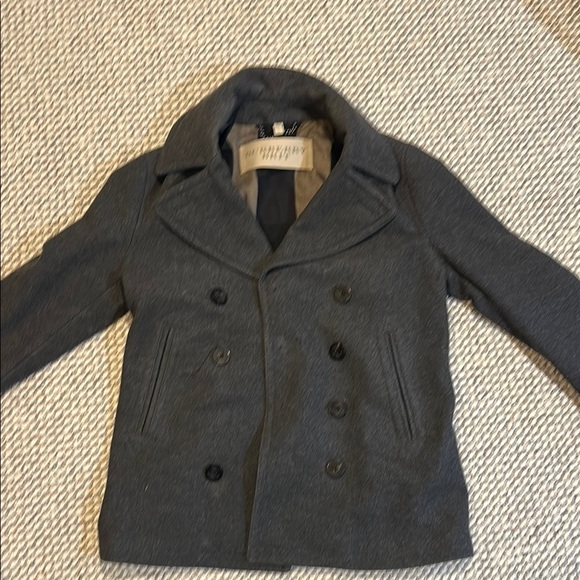 Burberry | Jackets & Coats | Burberry Gray Pea Coat Doublebreasted Wool ...